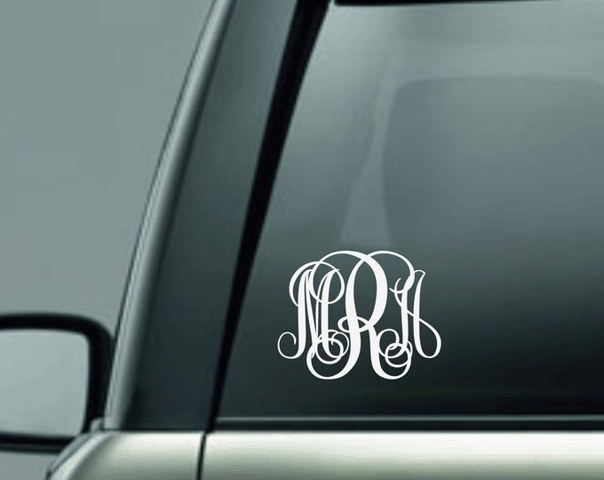 Monogram Initial Decal Round - Etsy