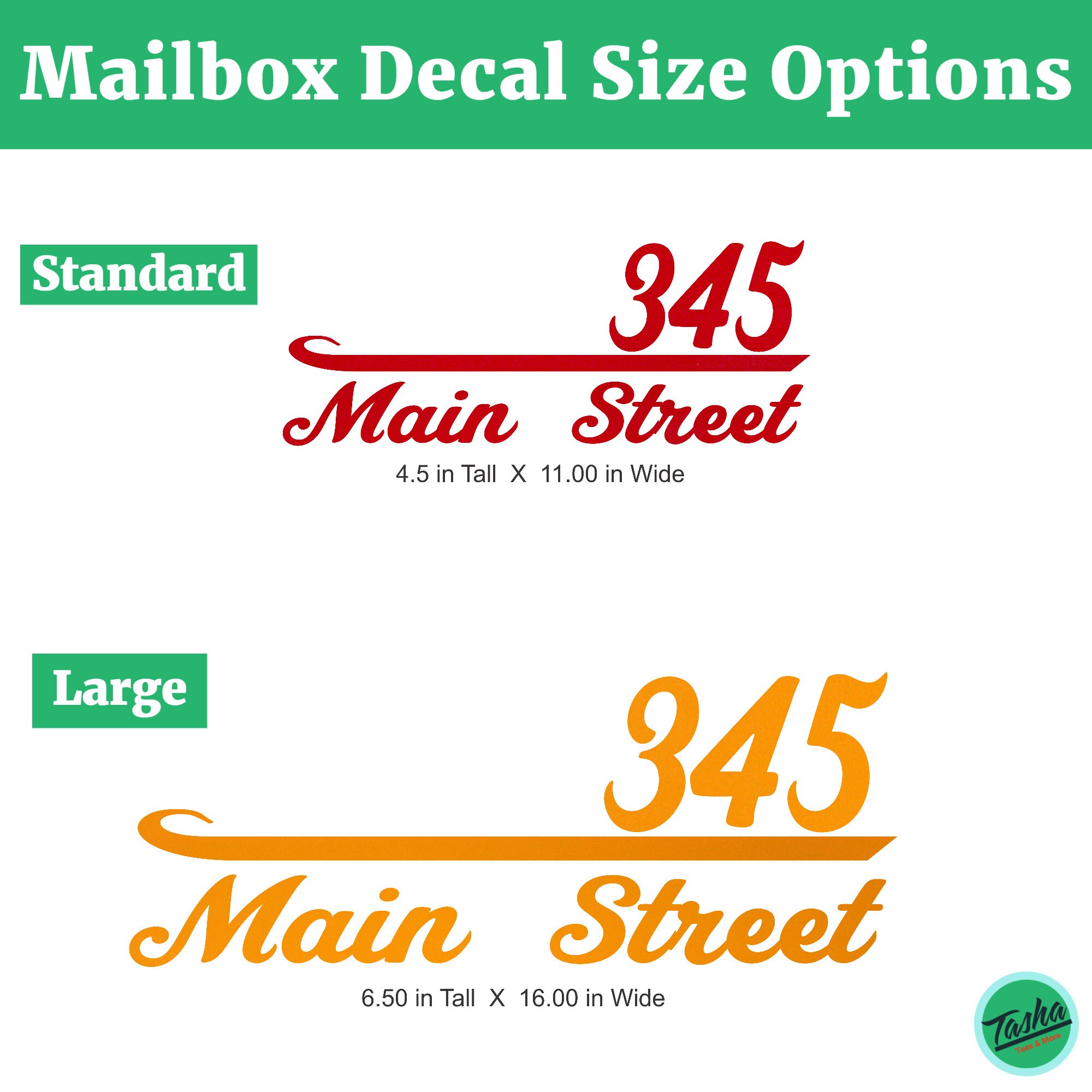 Mailbox Numbers With Street Address Script Decal - Etsy
