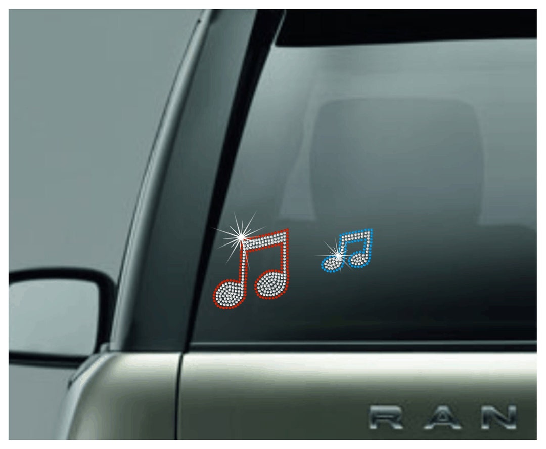 Music Note Rhinestone Car Decal for Marching Band Orchestra - Etsy