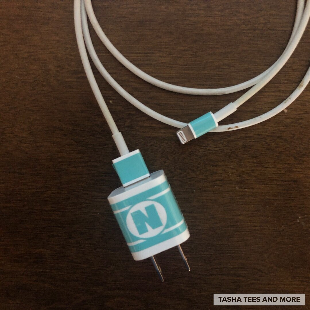 Monogrammed USB Charger Decal Set for Charger Block and USB to ...