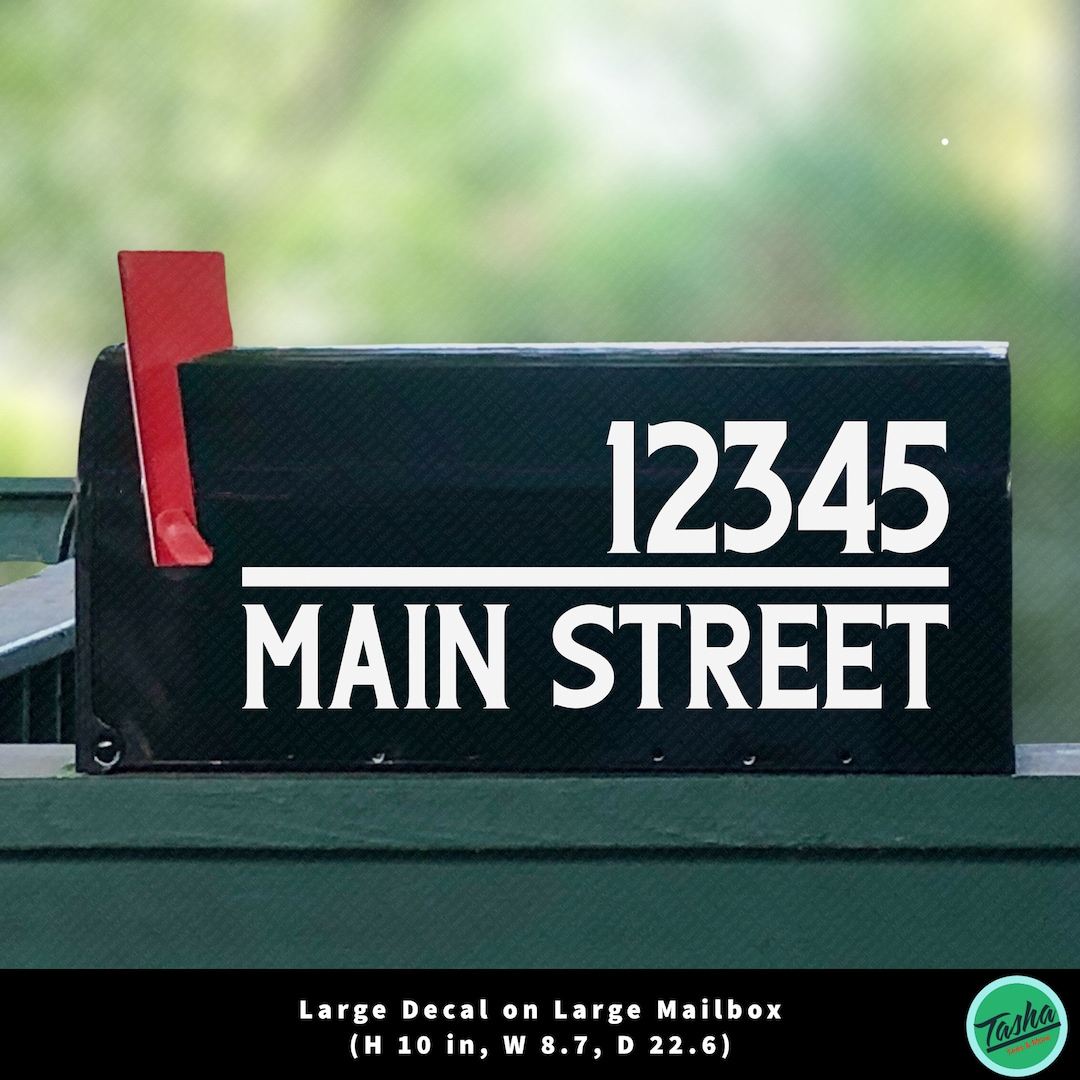 Custom Mailbox Number With Street Address Decals - Etsy