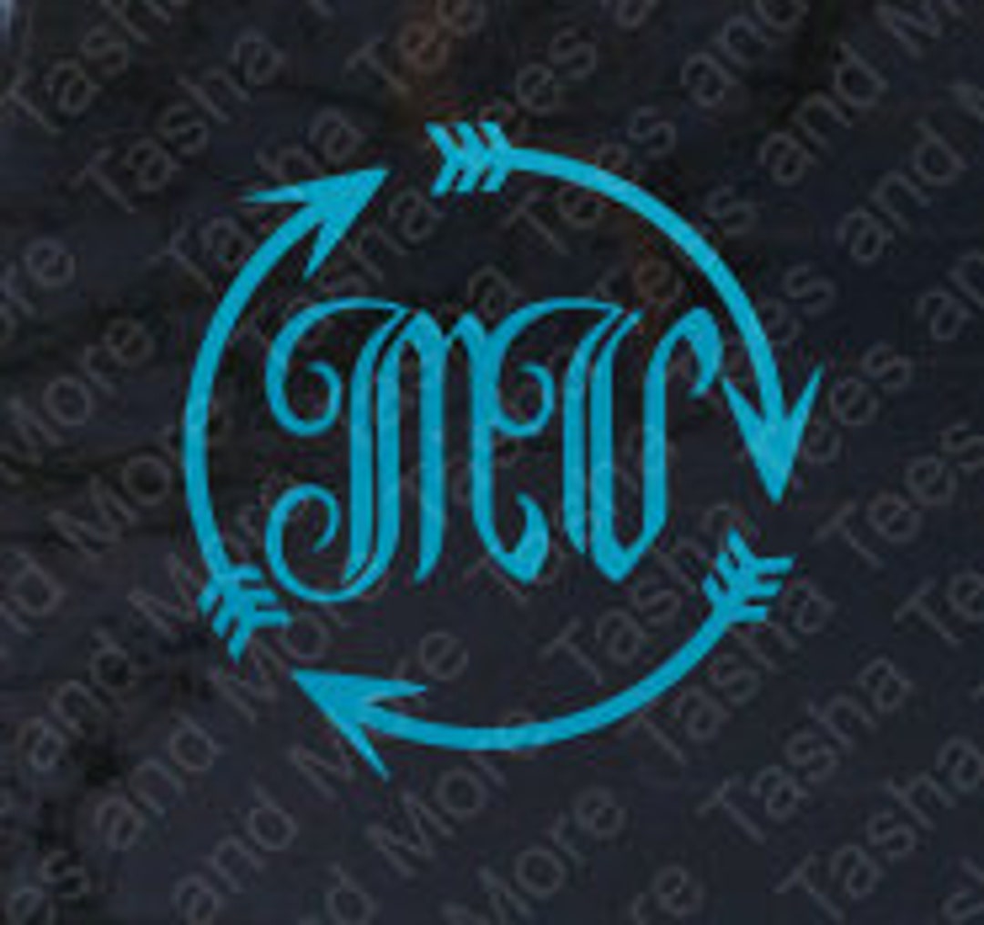 Arrow Circle Monogram Decals - Etsy