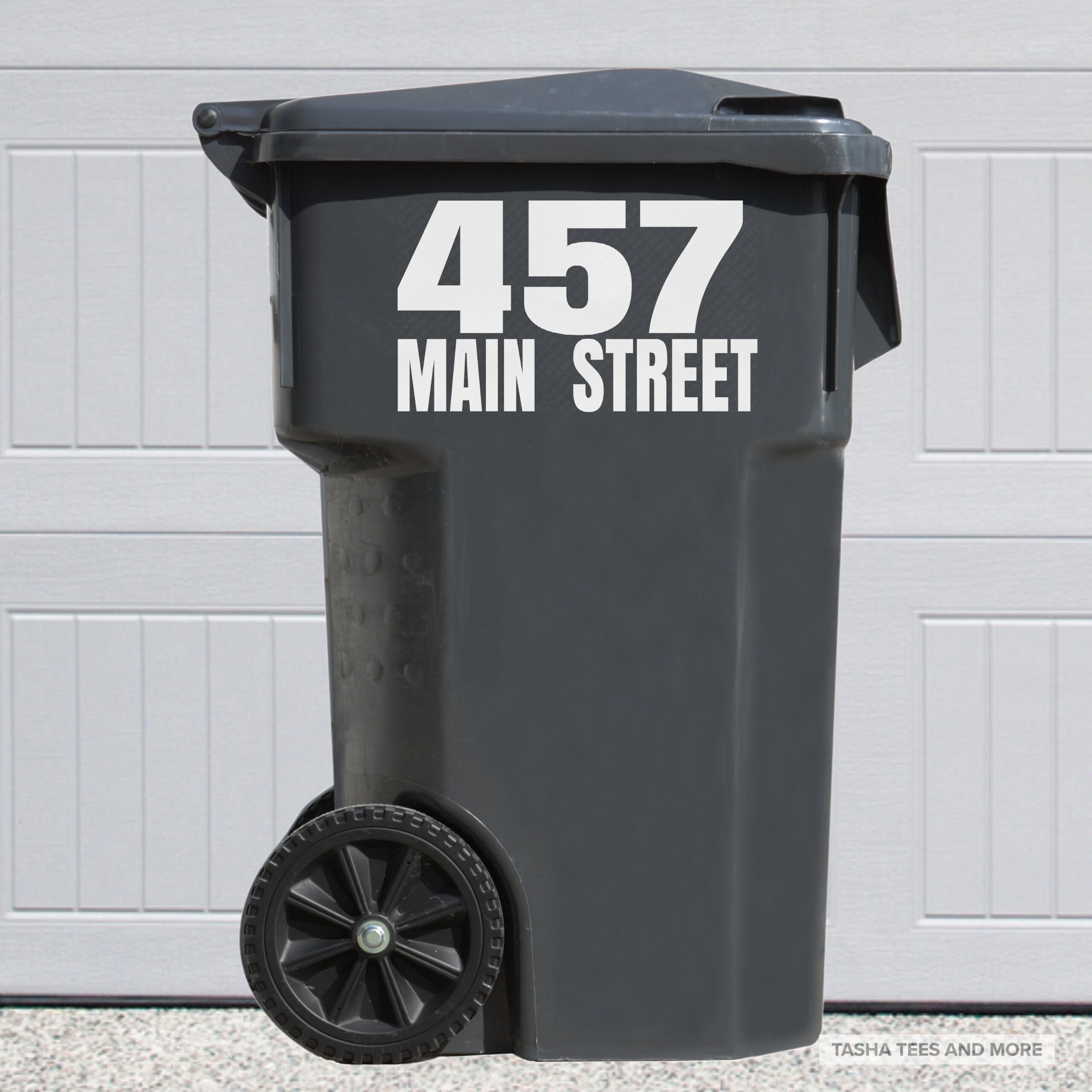 Custom Trash Can Recycle Bin Street Address Vinyl Decal - Etsy