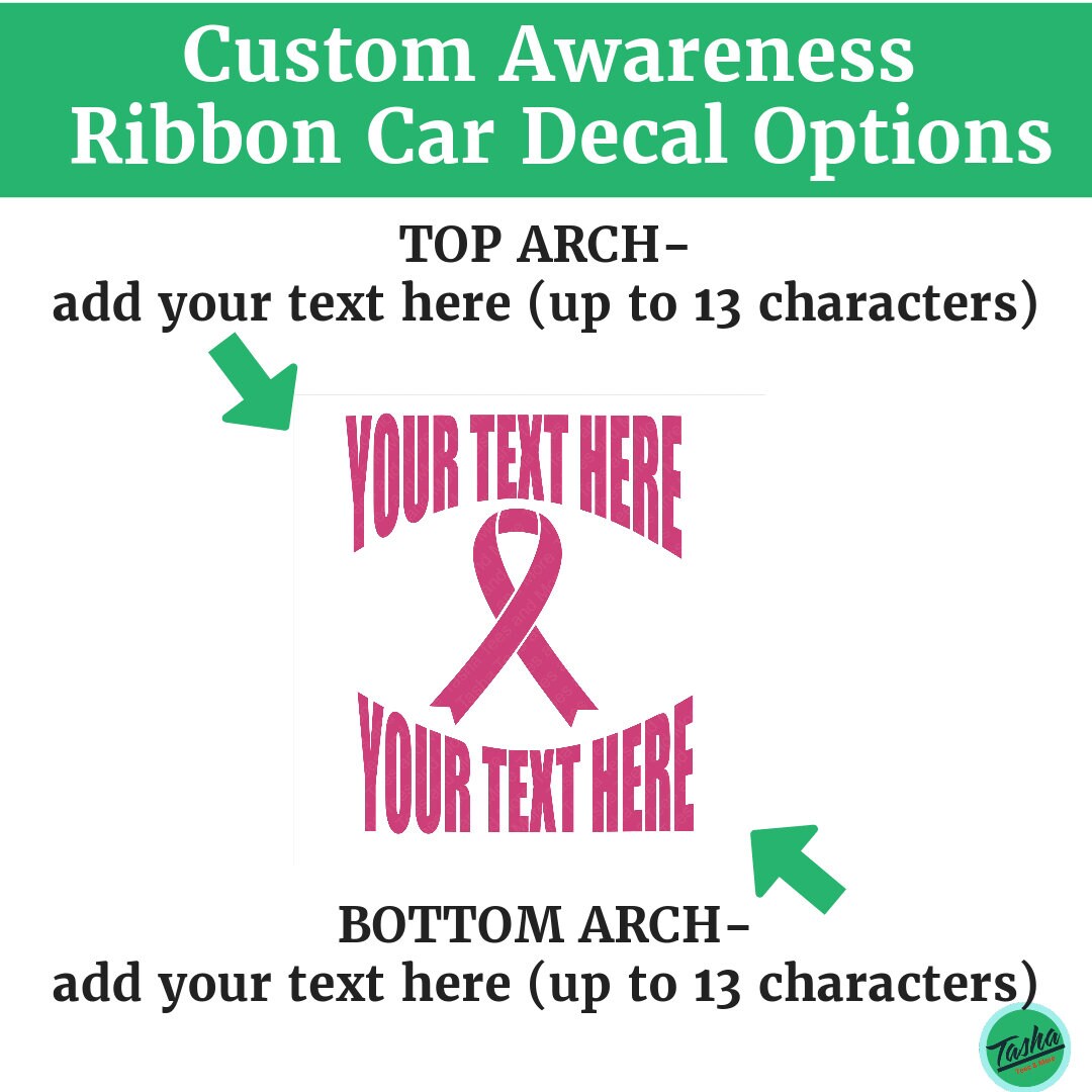 Custom Awareness Ribbon Car Decal - Etsy