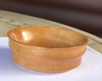 Hand Turned Cherry Bowl With Black Epoxy - Etsy