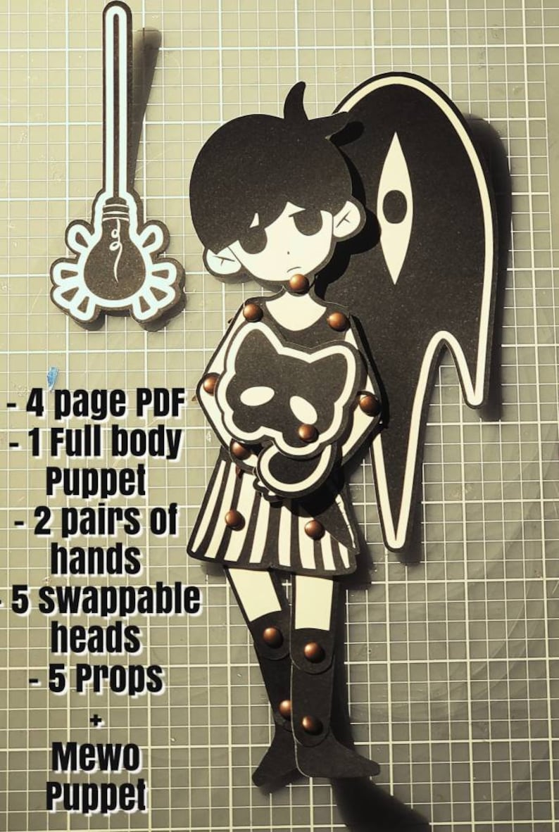 Digital PDF OMORI Paper Puppet - Etsy