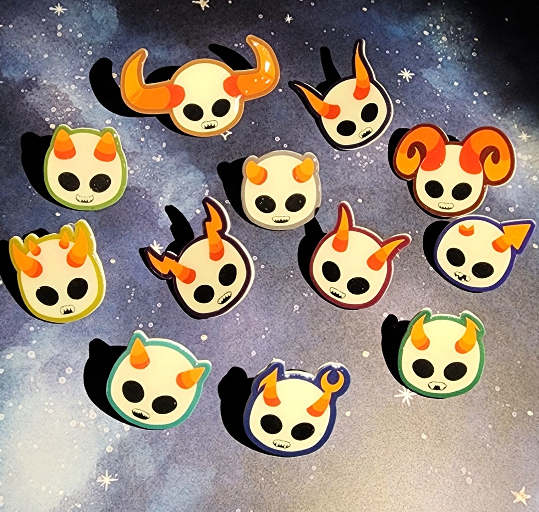 Homestuck Troll Skulls | Glow Pins Matte Design - Etsy