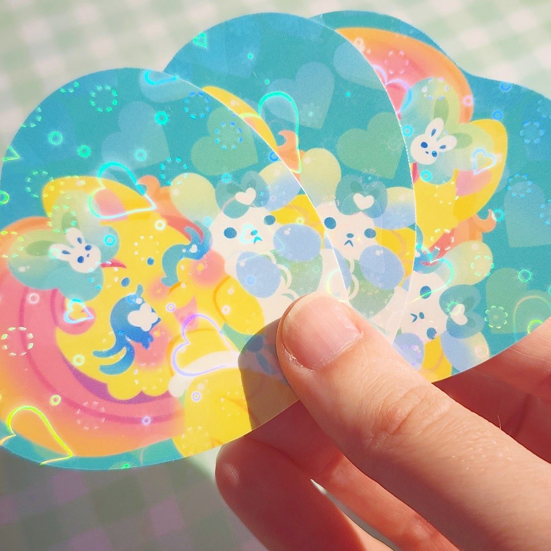 Fluttershy Heart Stickers Heart Holographic - Etsy