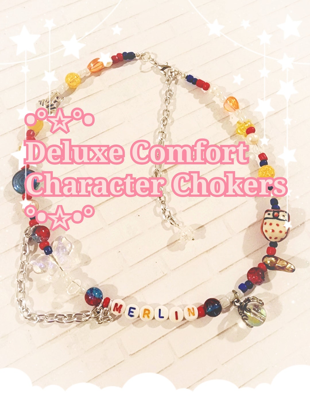 Deluxe Custom Chokers | Comfort Character and More | Beaded With Chain ...