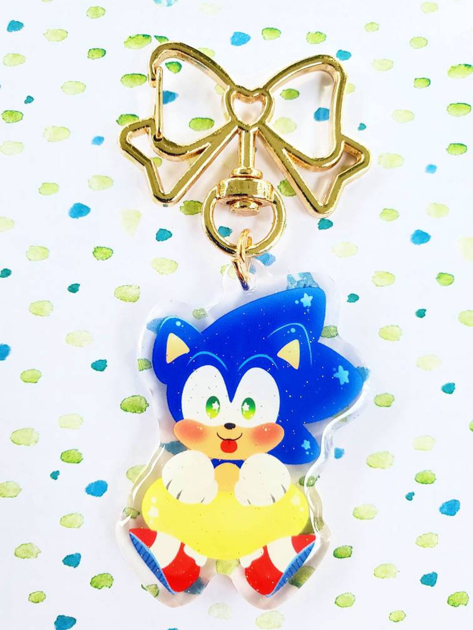 Sonic Floaties Charms 2 Inch Acrylic Glitter Keychains - Etsy