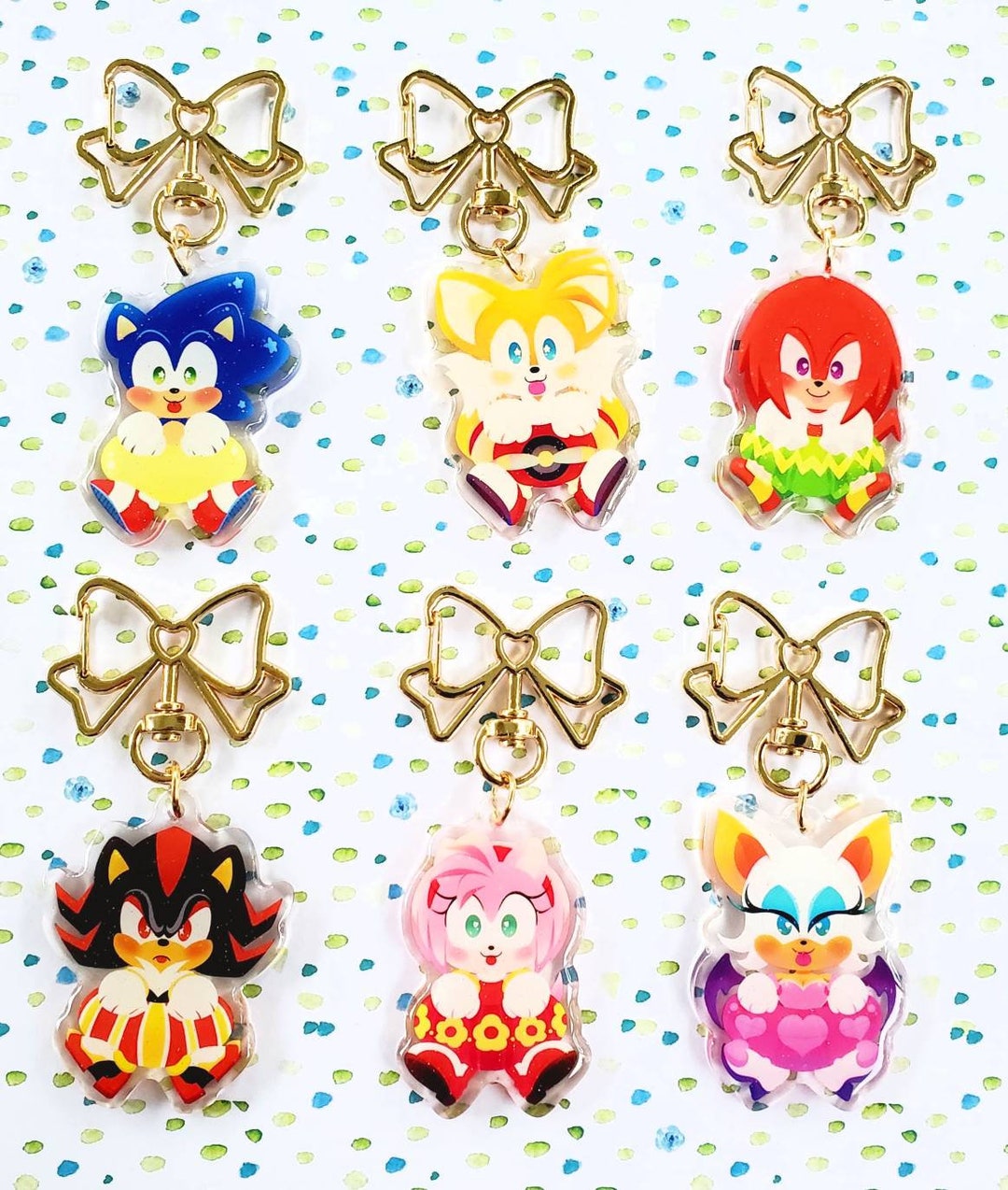 Sonic Floaties Charms 2 Inch Acrylic Glitter Keychains - Etsy