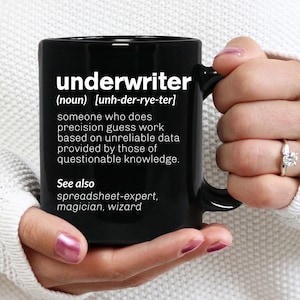 Underwriter Definition Mug, Funny Insurance Gift , Insurance Coworker ...