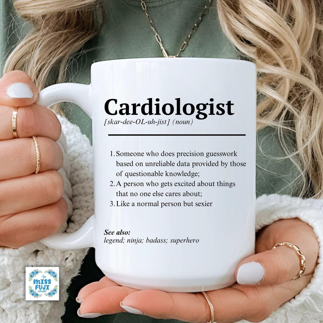 Cardiologist Definition Mug | Custom Doctor Gift | Heart Surgeon Coffee ...
