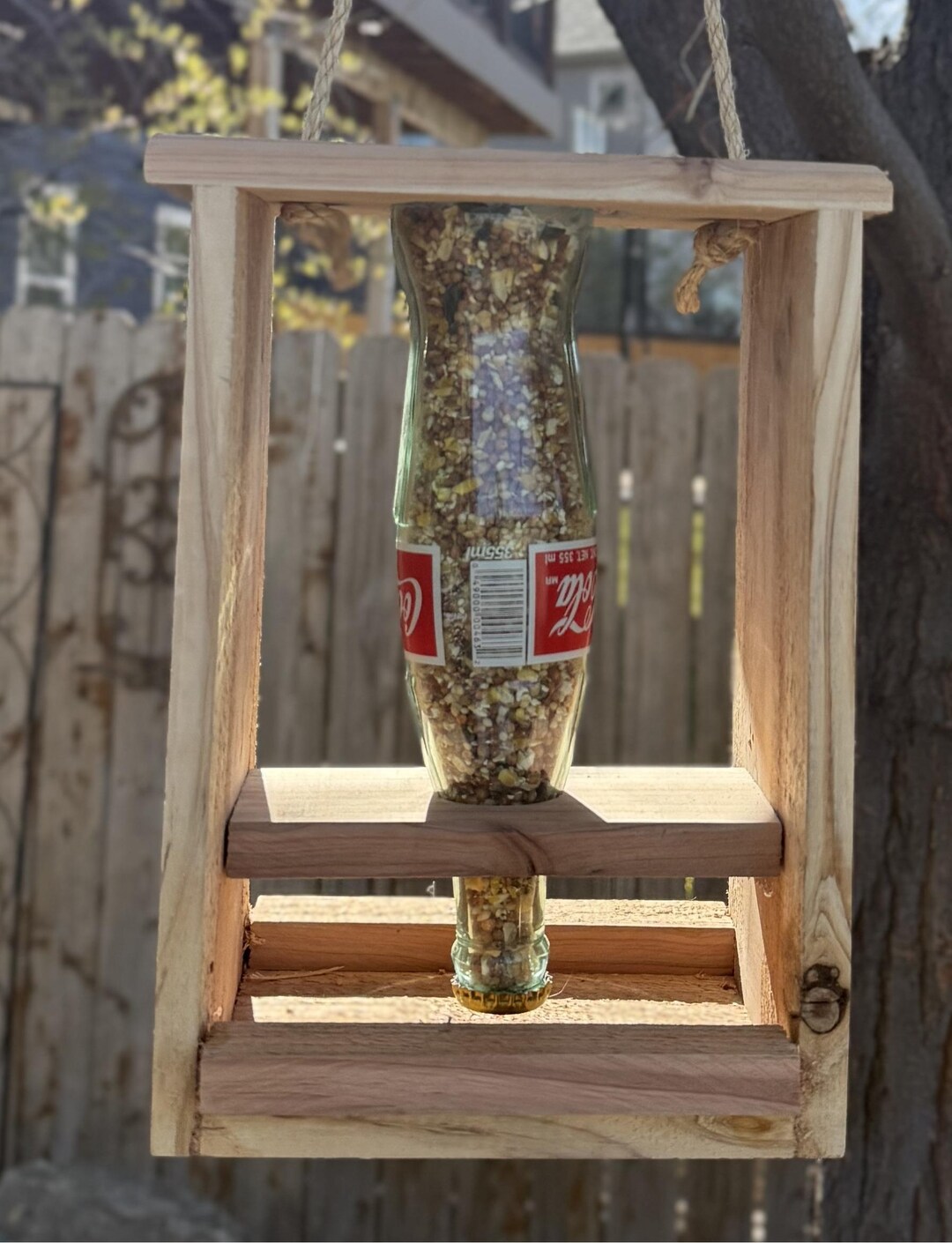 Coke Bottle Bird Feeder, Coke Bottle, Sprite Bottle or Modelo Bottle ...