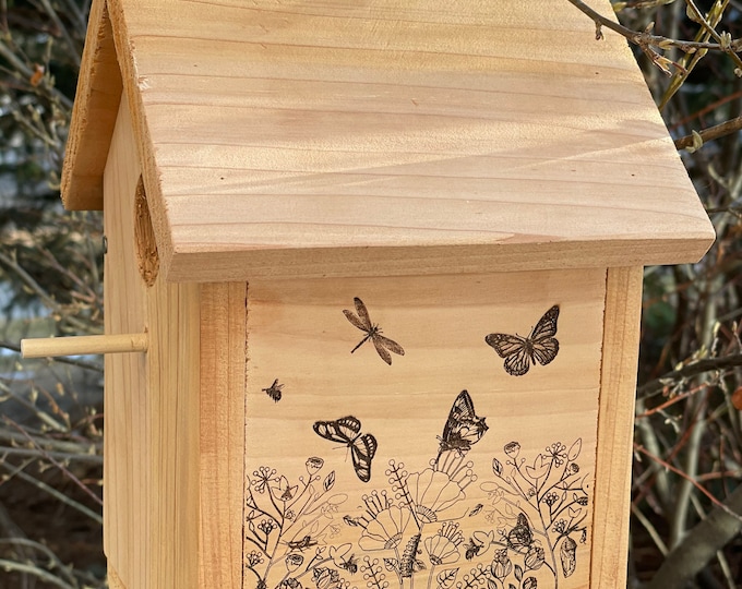 Birdhouse All Cedar Custom Laser Engraved. Build Your Own Options ...