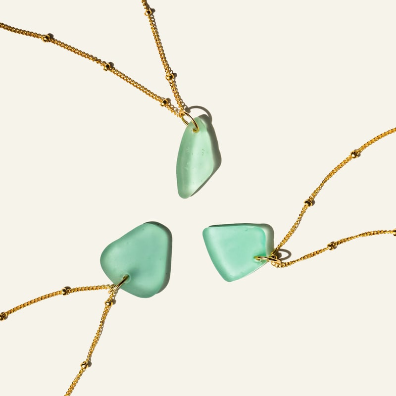 Gold Pendant Sea Glass - Etsy