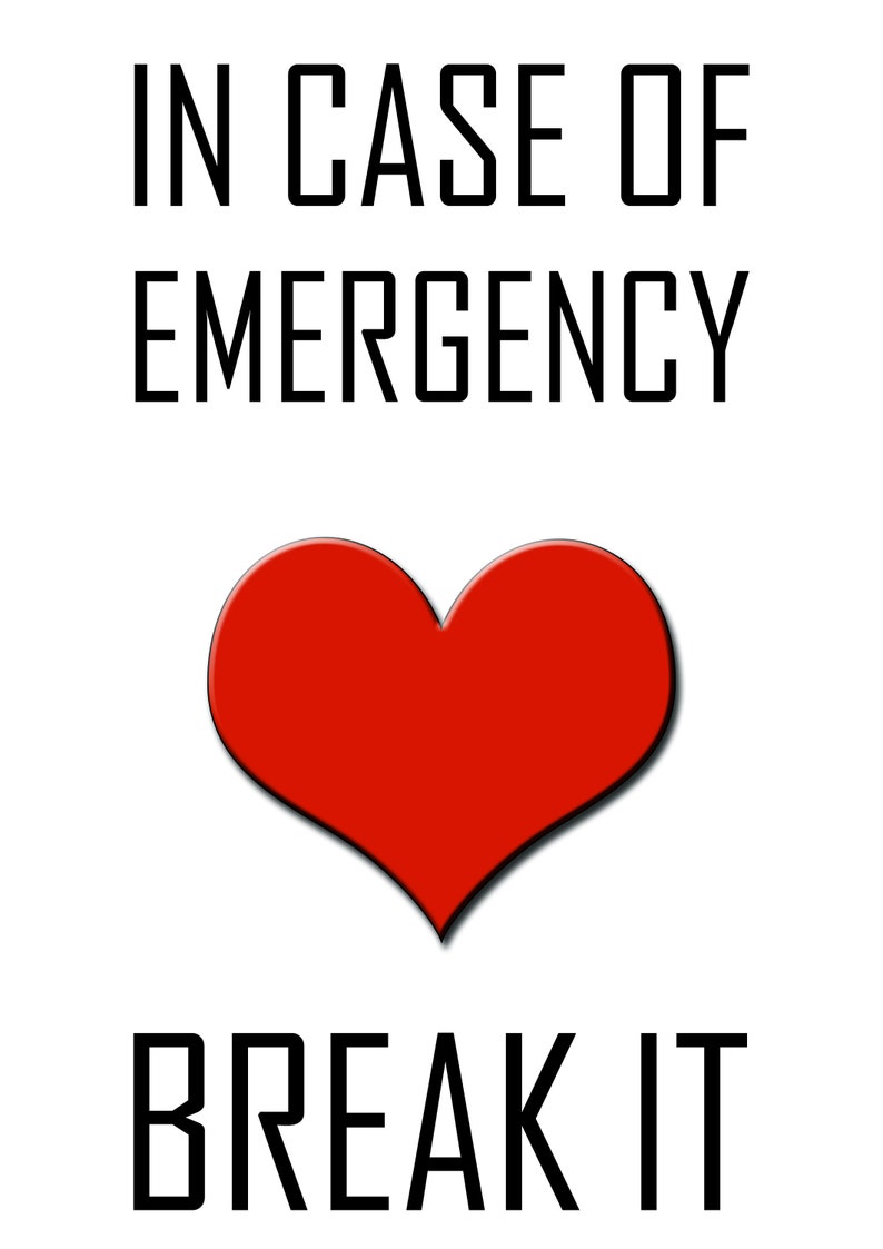In Case of Emergency Poster, Digital Wall Art, Wall Art, Humorous ...