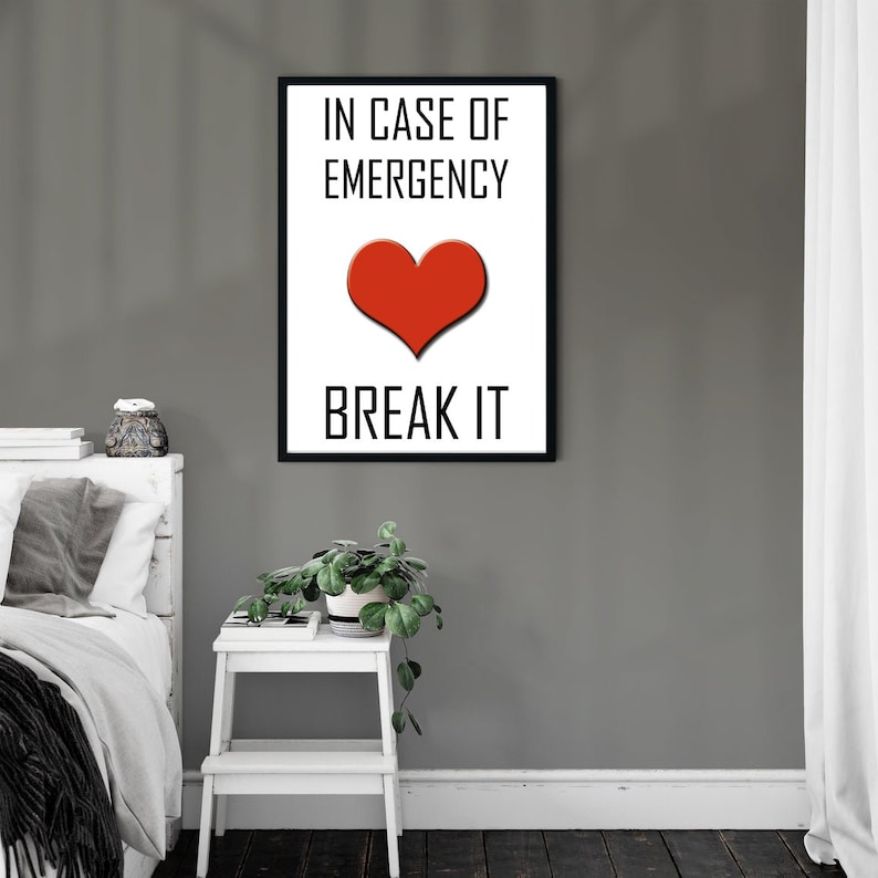 In Case of Emergency Poster, Digital Wall Art, Wall Art, Humorous ...