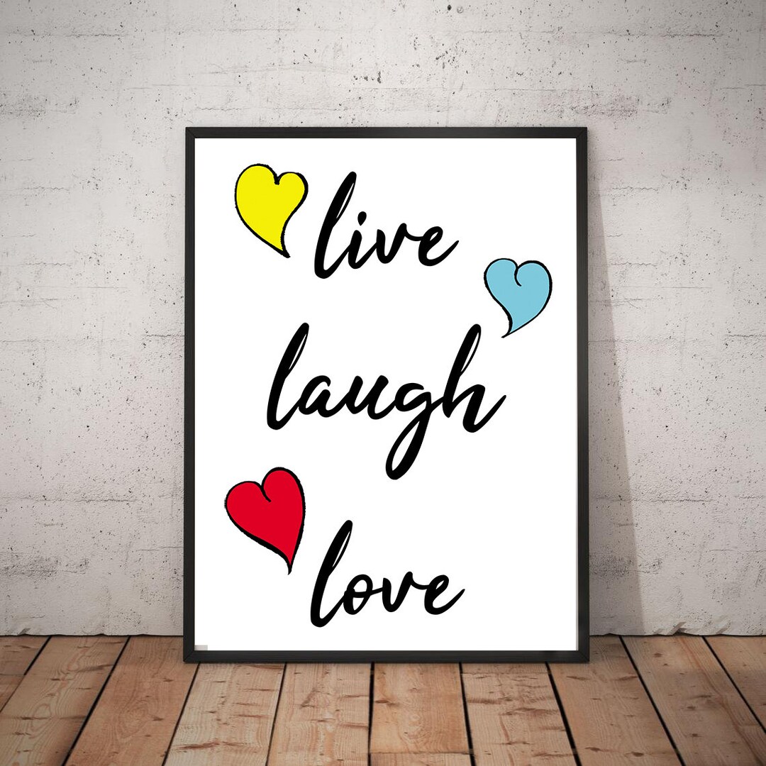 Live Laugh Love Poster, Digital Wall Art, Quote Print, Digital Download ...