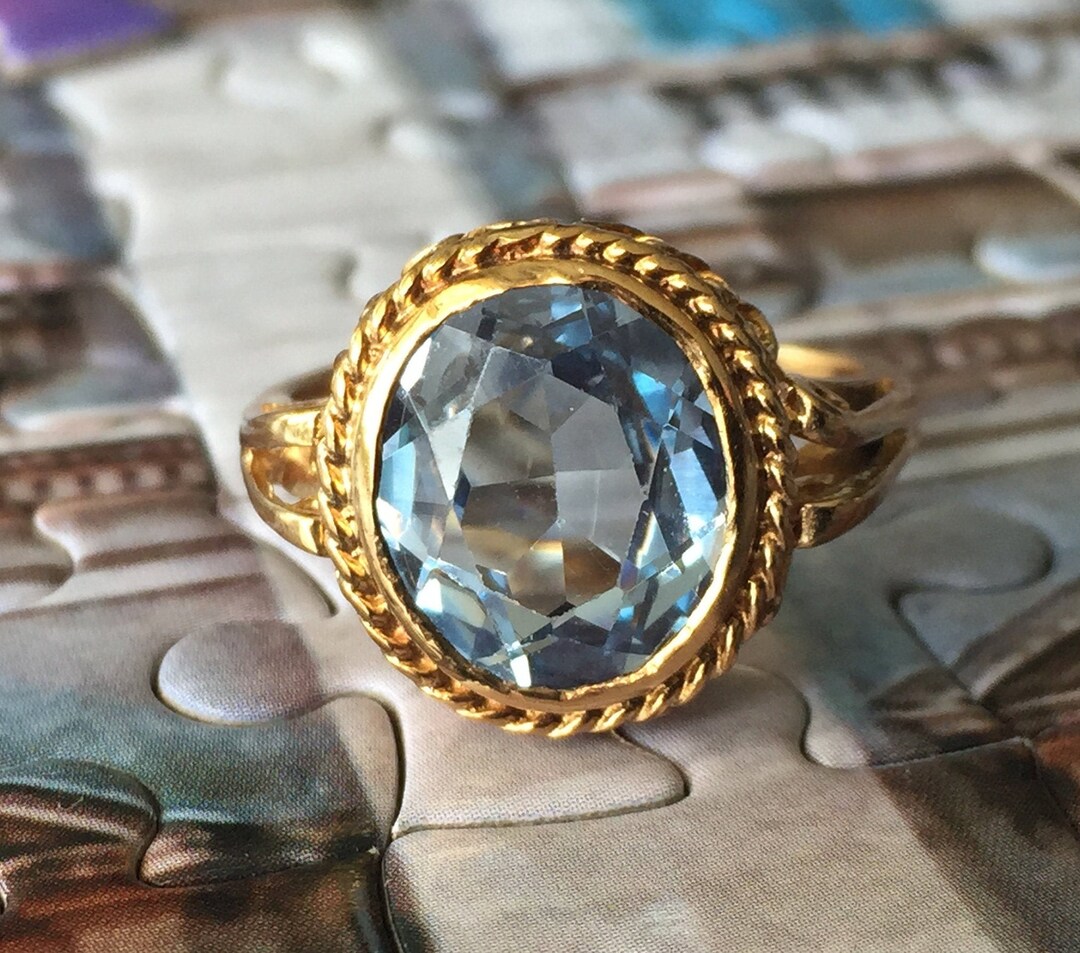 3.90ct Blue Spinel Ring Valuation .720K 9ct Gold 4.30gms Size - Etsy
