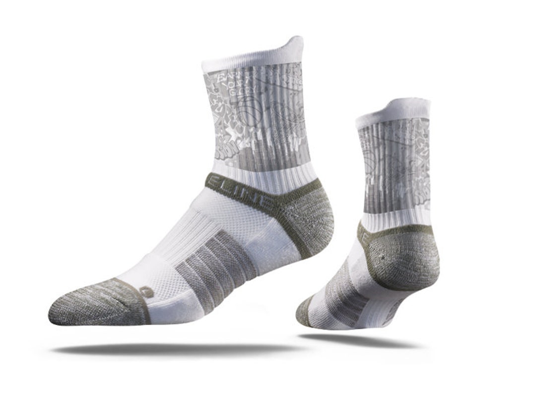 Basketball Graffiti Socks Gray for Men Boys Women Girls From Hoop 'til ...