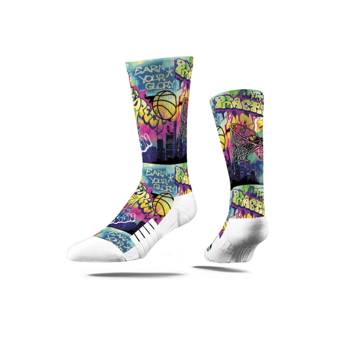 Basketball Tie Dye Graffiti Crew Socks Unisex Socks for Men - Etsy