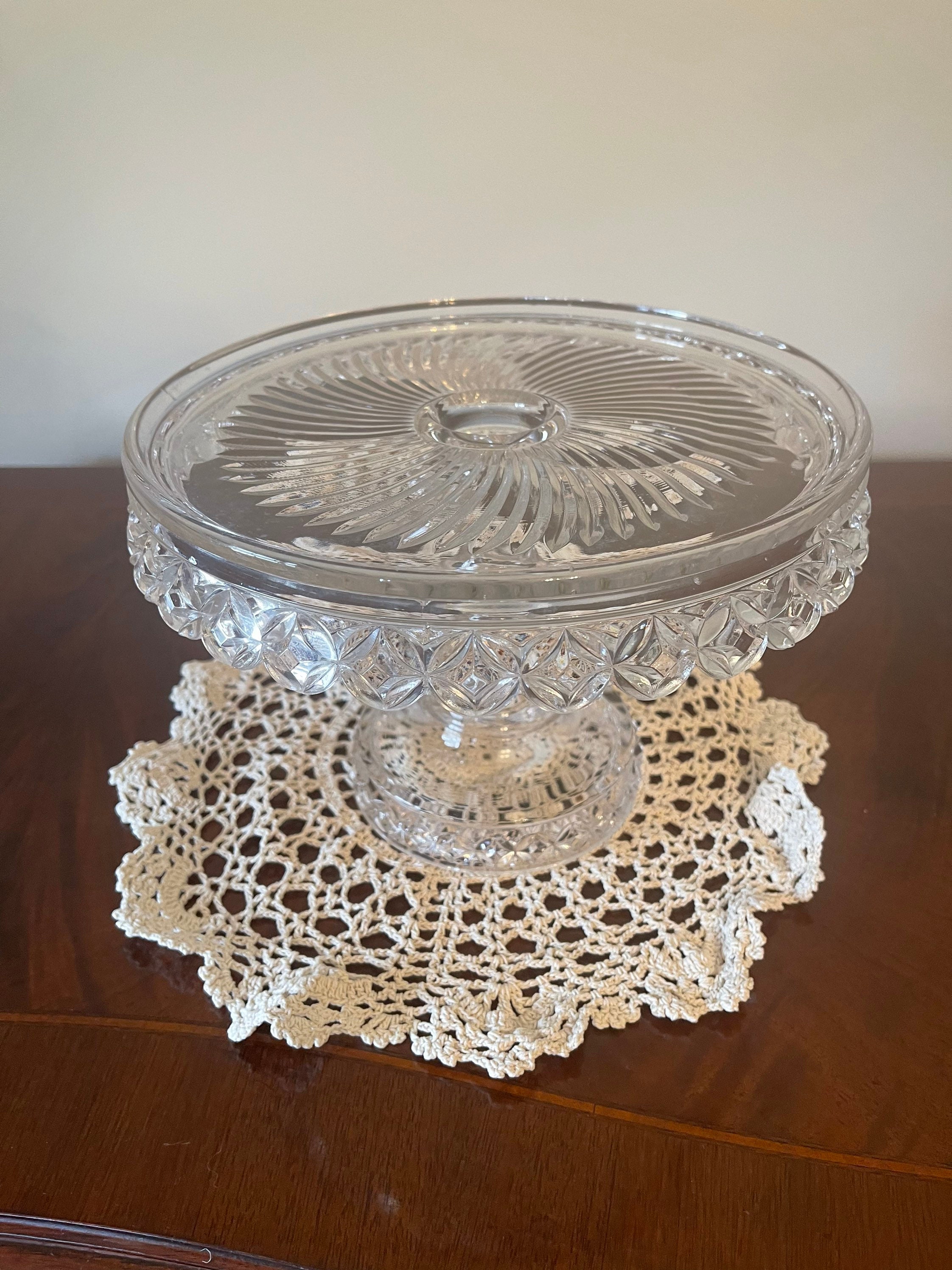 Vintage Model Flint Glass Company Late 1800s EAPG Cake Plate With Rum ...