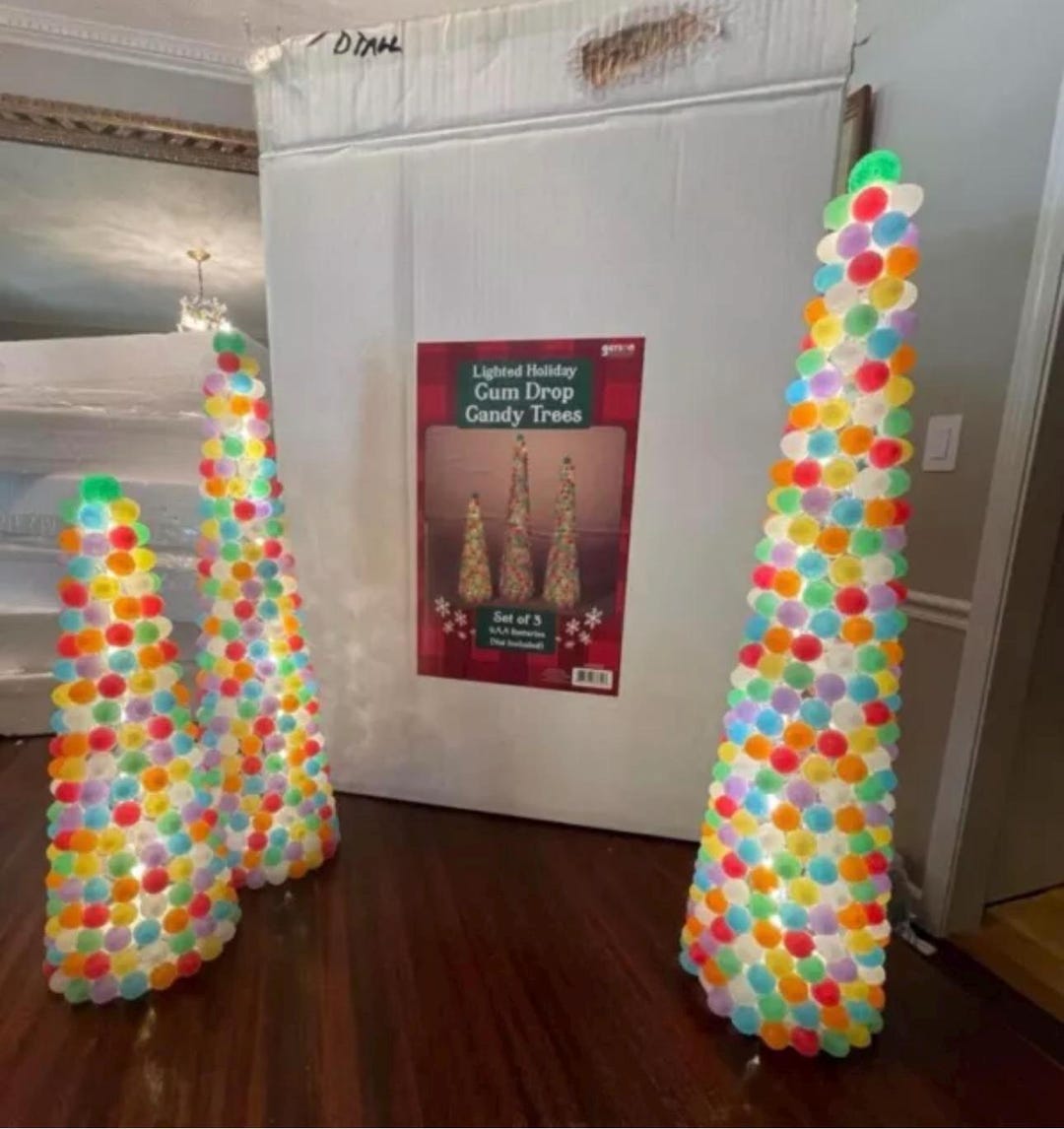 Christmas Gumdrop Trees Set of -3- in Original Box, Read ALL Info ...