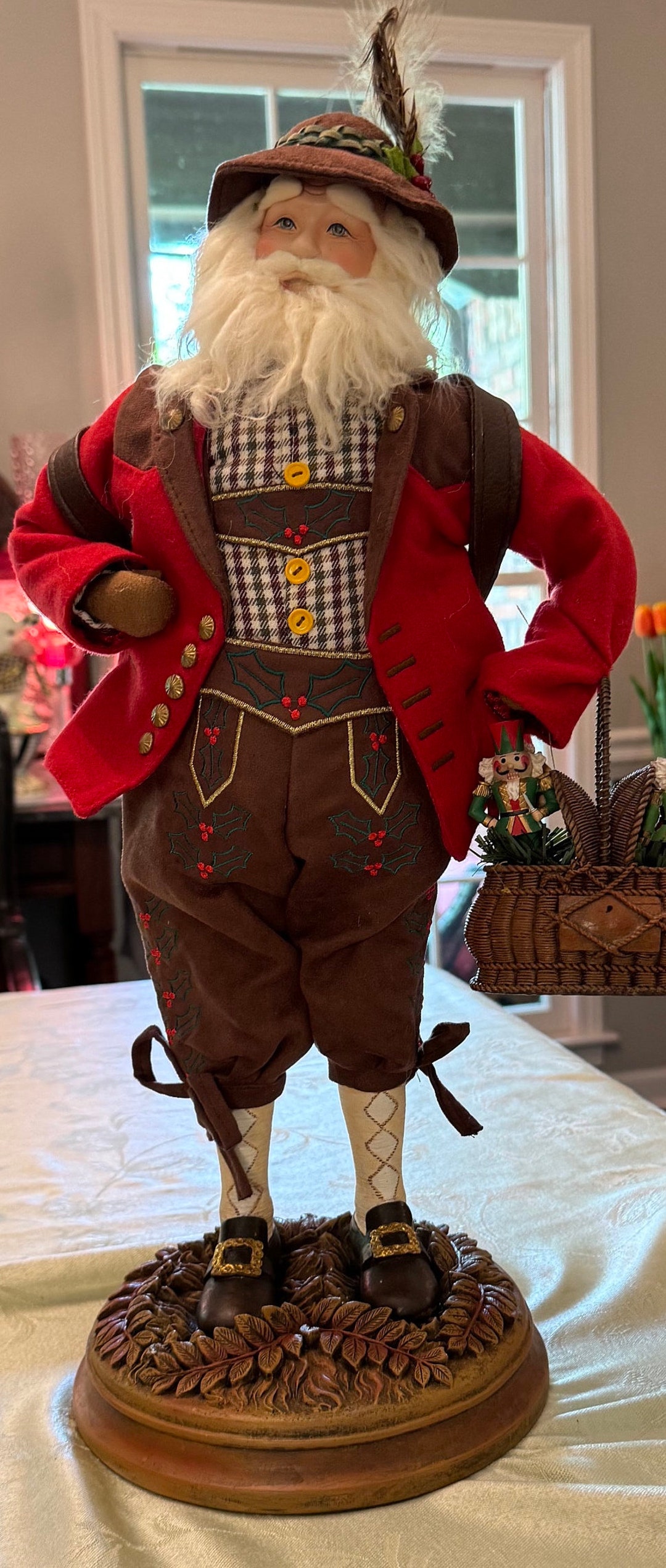 Santa Claus Dressed in German Style Clothing,lederhosen, Feather in Cap ...