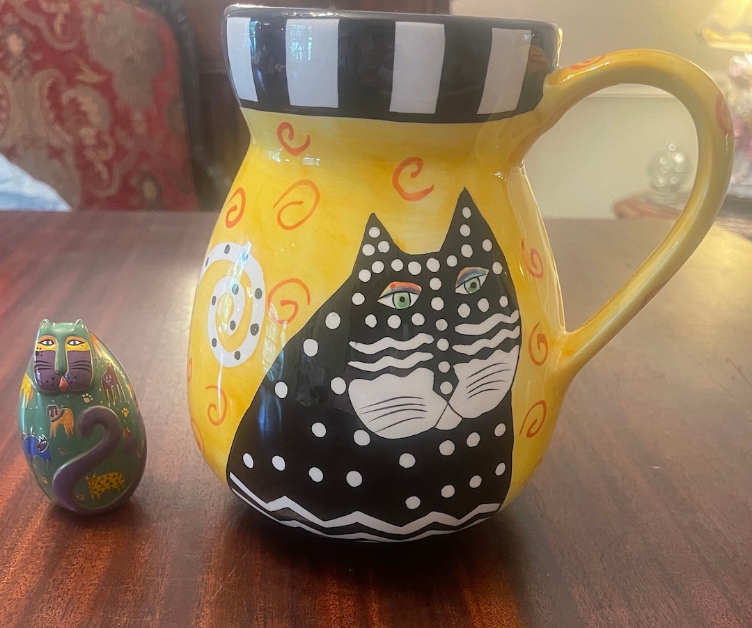 Retired Laurel Burch Green Cat “ Canine Kitty”, 1998,gold Color Disc ...