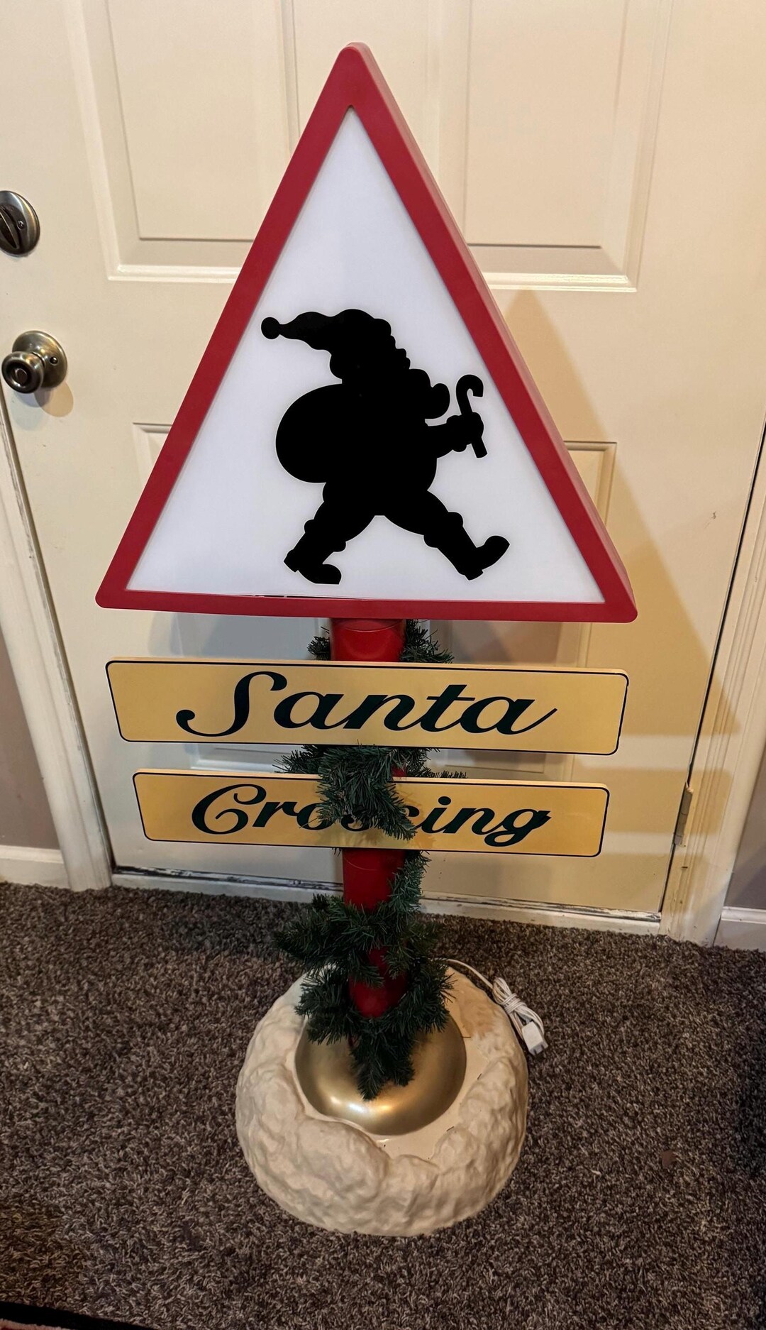 Rare Lighted Santa Crossing Sign(measurements Are in Photos)signature ...