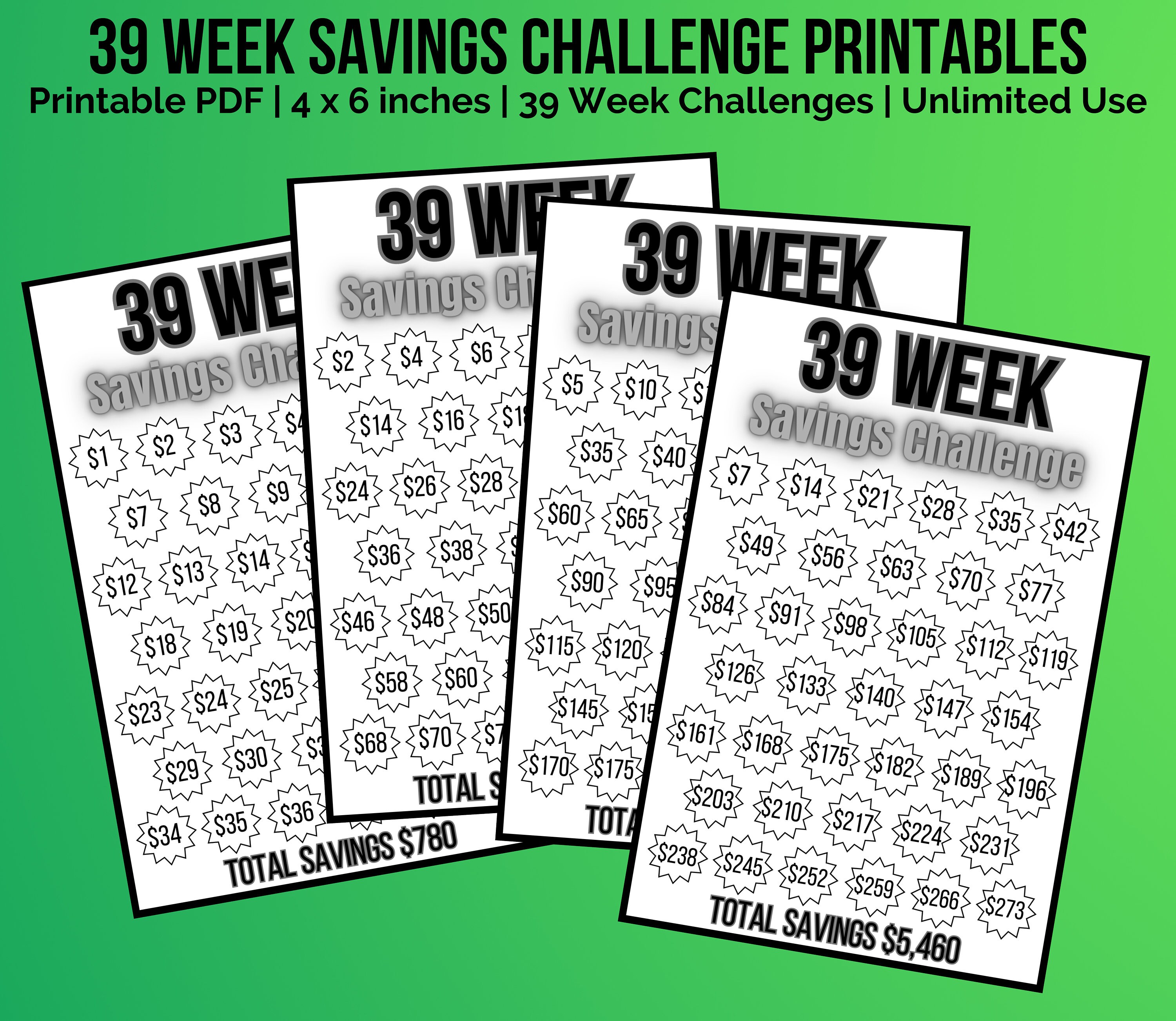 Weekly Money Savings Tracker Printables | 52 Week Savings Challenge ...