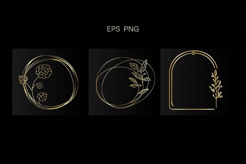 Floral Geometrical Frames Monogram Frames Foil Quill Svg - Etsy