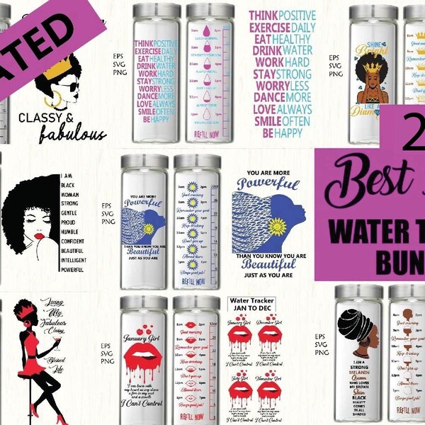 Water Bottle Tracker Svg - Etsy