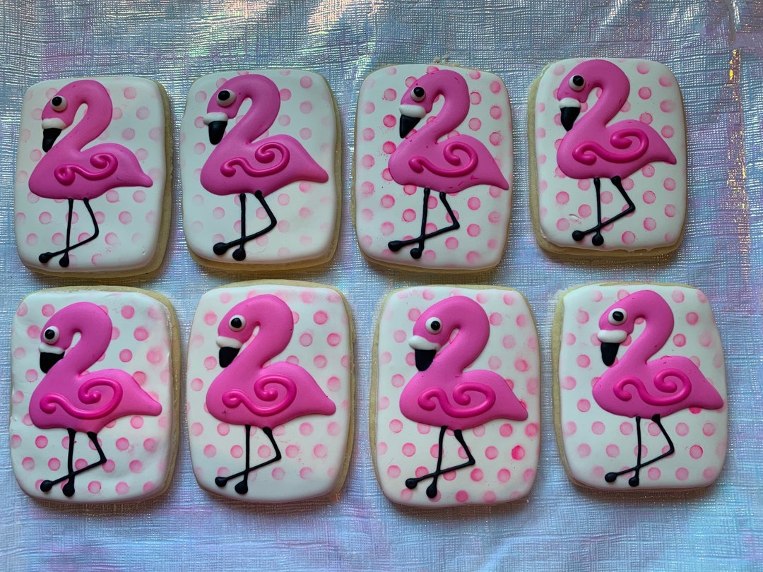 Custom Decorated Pink Flamingo Sugar Cookies - Etsy
