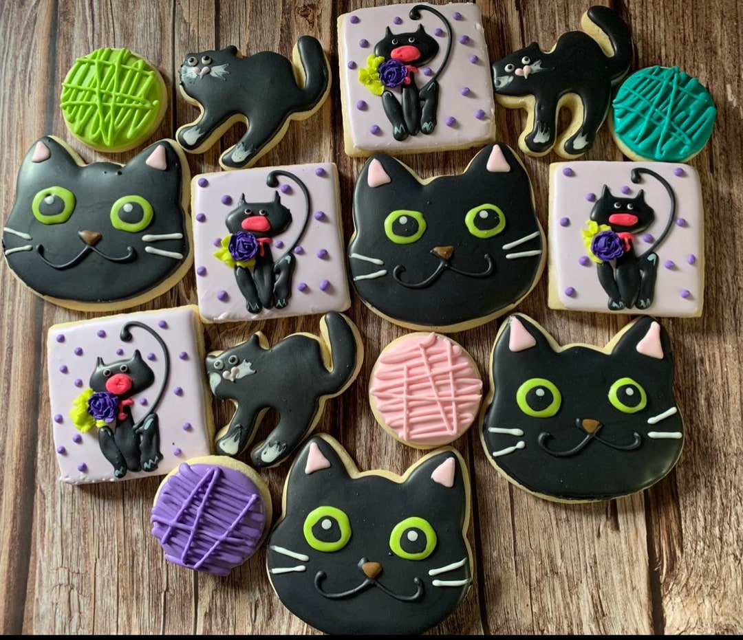 Cats Custom Decorated Sugar Cookies - Etsy
