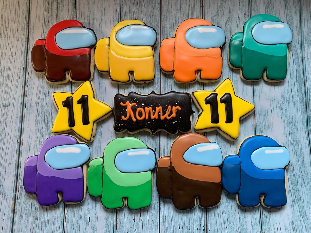 Among Us Inspired Custom Decorated Sugar Cookies Cartoon - Etsy