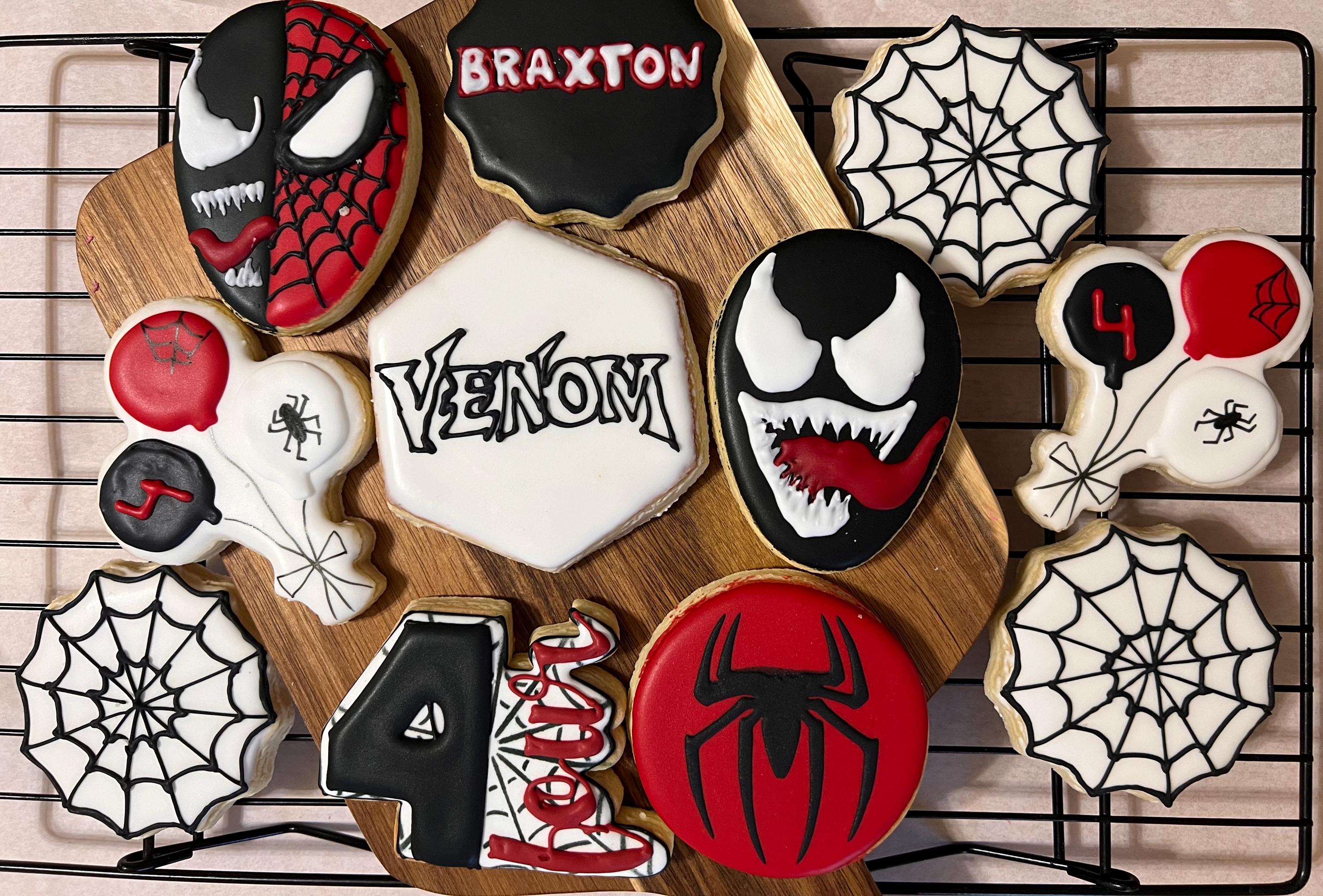 Custom Spider-man Venom Decorated Sugar Cookies - Etsy