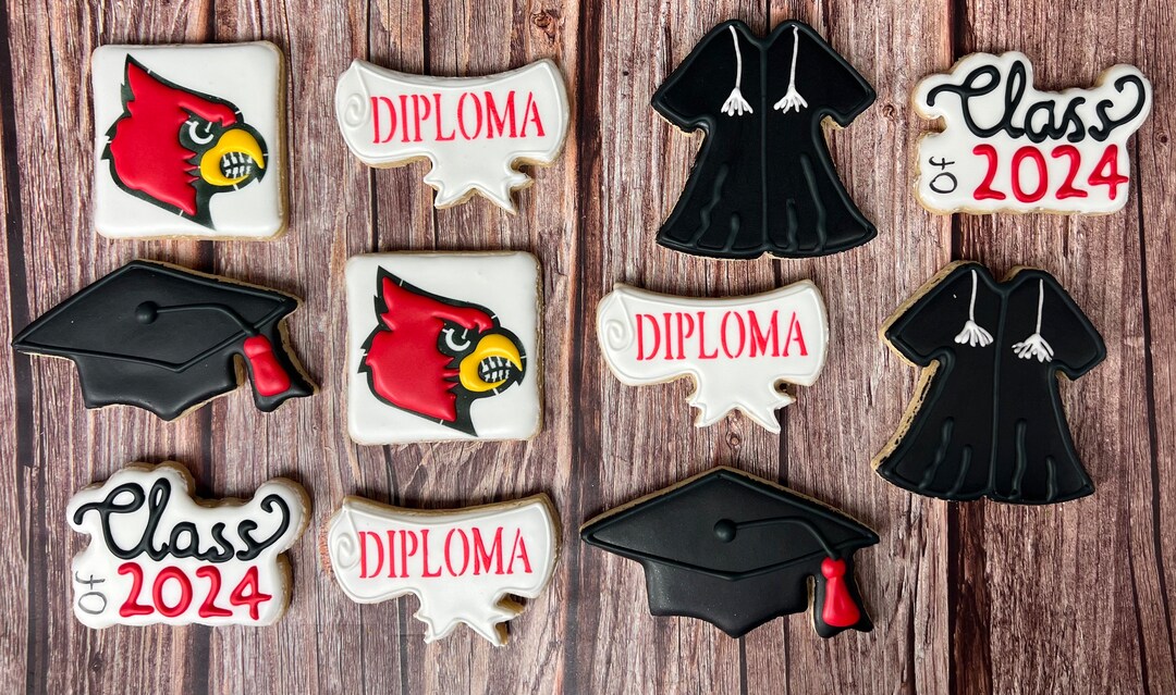 Cardinals Graduation Inspired Custom Decorated Sugar Cookies - Etsy