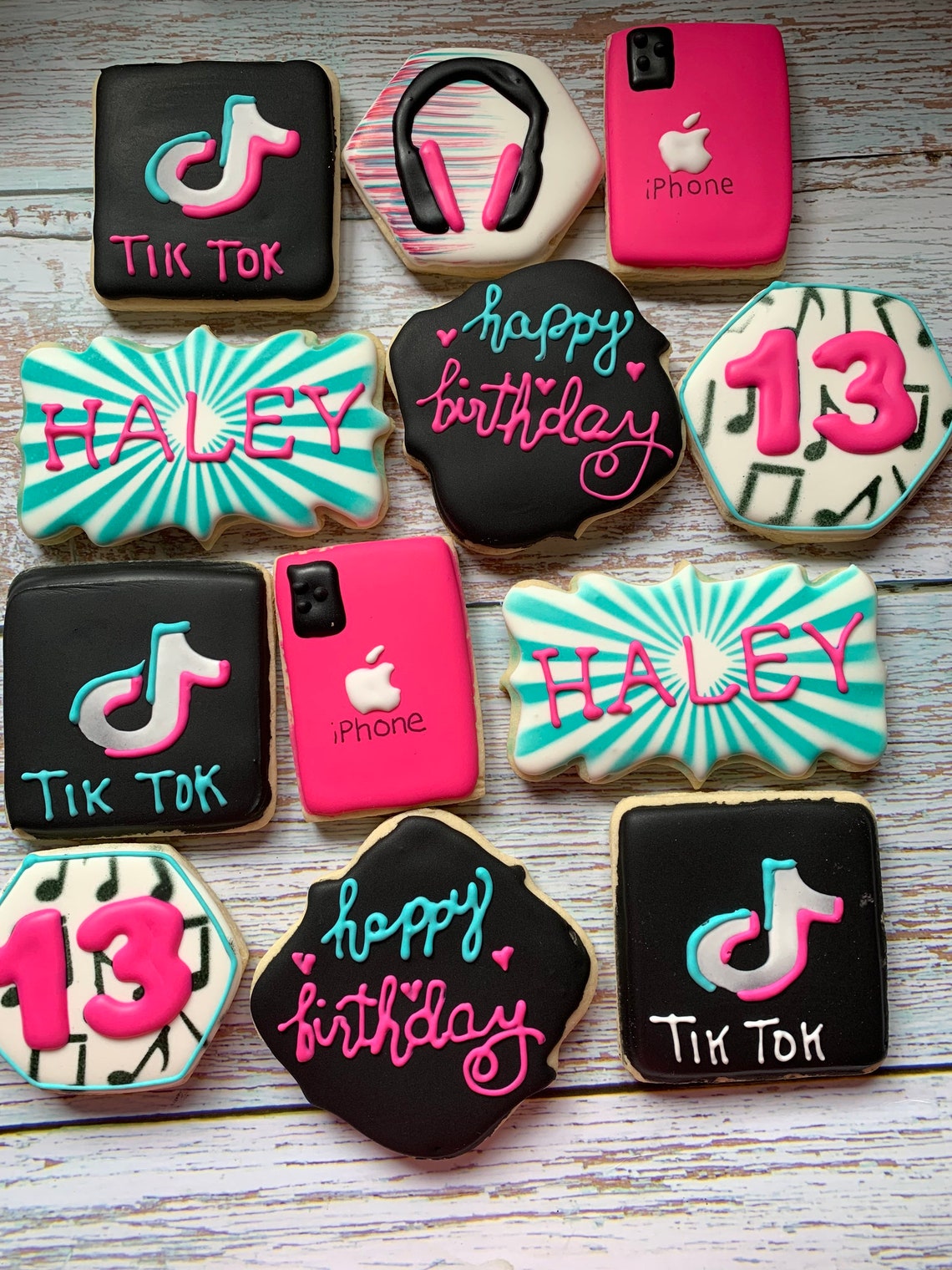 Social Media Custom Decorated Sugar Cookies - Etsy
