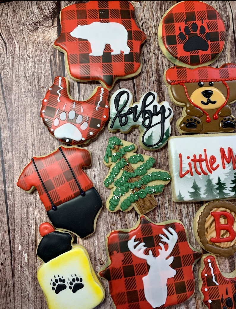 Custom Decorated Sugar Cookies Baby Shower Birthday Woodland - Etsy