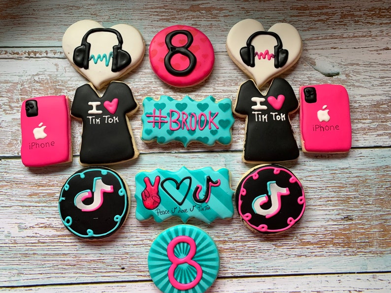 Social Media Custom Decorated Sugar Cookies - Etsy