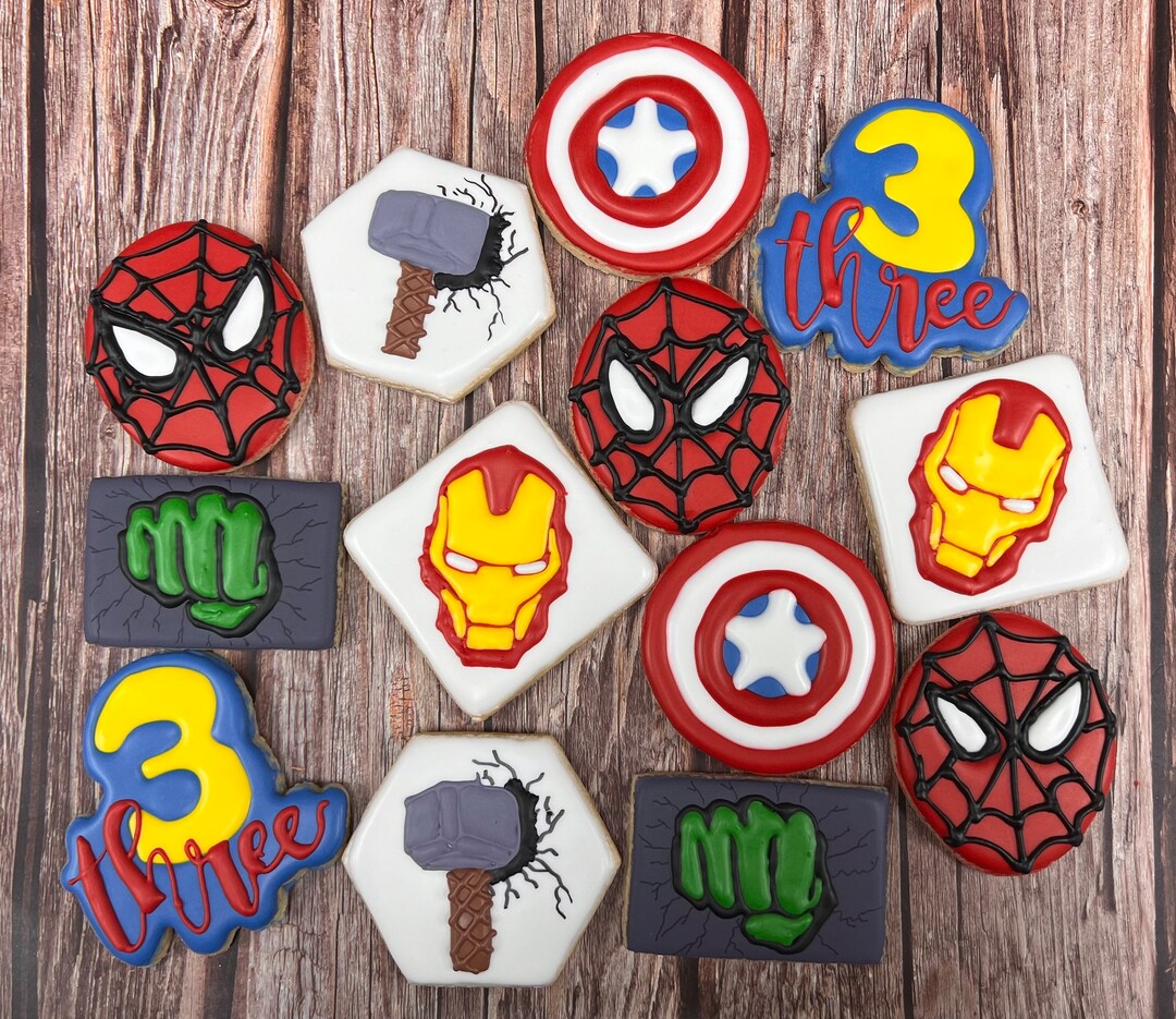 Custom Marvel Universe Super Hero Decorated Sugar Cookies - Etsy