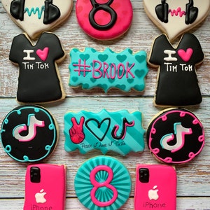 Social Media Custom Decorated Sugar Cookies - Etsy