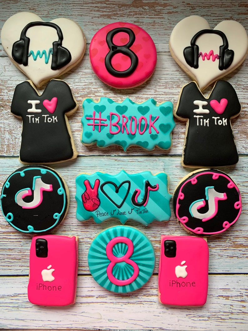 Social Media Custom Decorated Sugar Cookies - Etsy