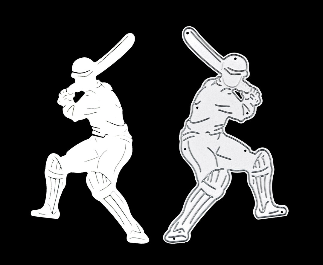 Cricketer Metal Cutting Die, Stencil, Cricket, Sport, Male, Card Making ...