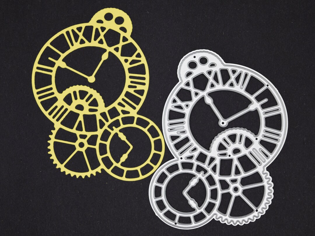 Steampunk Metal Cutting Die of Clocks & Cog Metal Cutting Die, Card ...