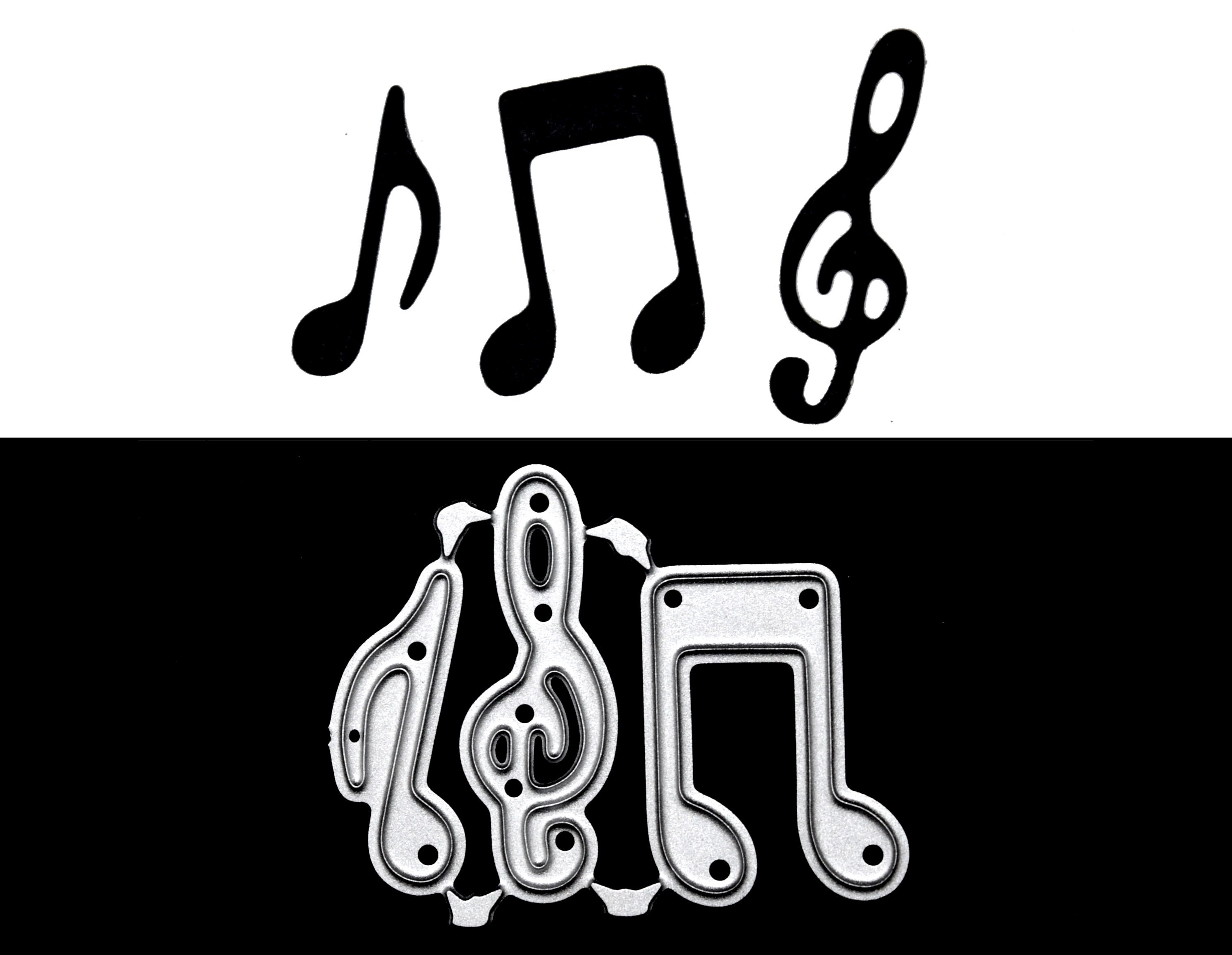3 Piece Musical Symbols of Beam Notes, Quaver and Treble Clef Metal ...