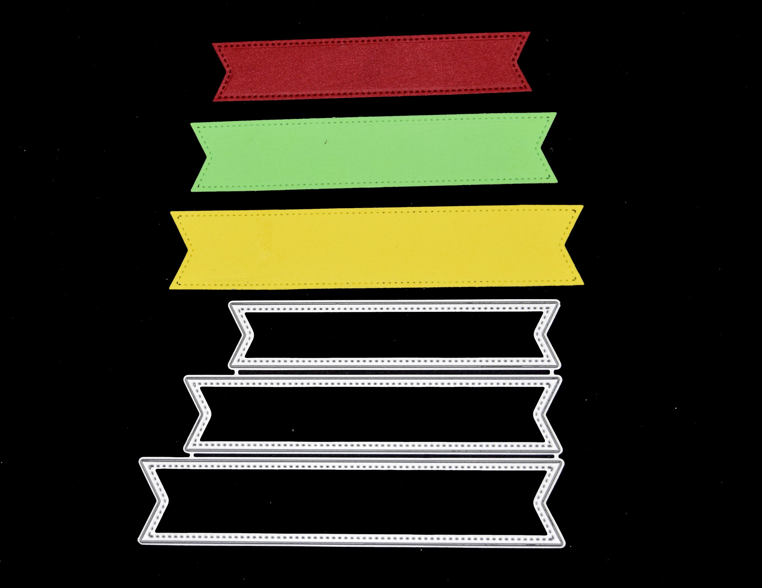 3 PC Dot Patterned Banner Metal Cutting Dies Set Stencils - Etsy