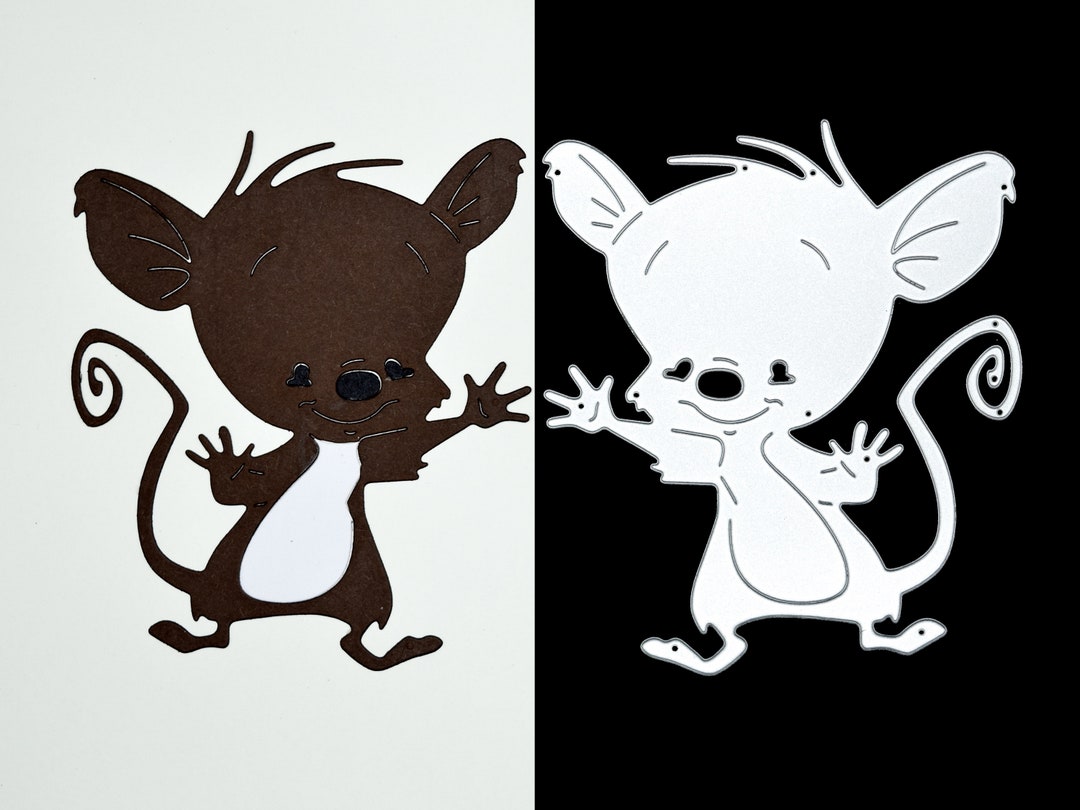 Large Cartoon Style Mouse Metal Cutting Die, Stencils, Card Making ...